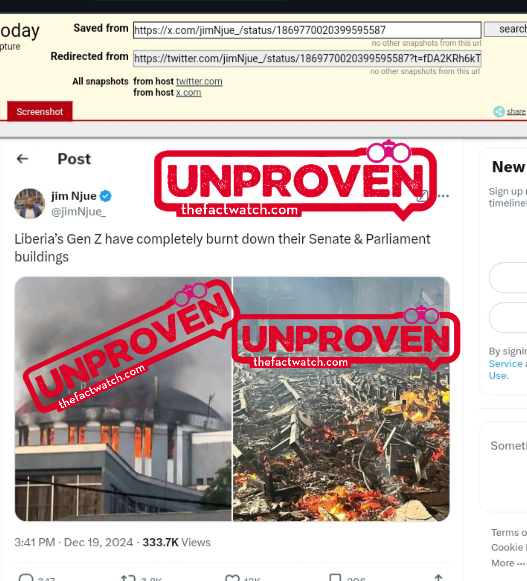 FactCheck: No evidence shows that protesters burnt down Liberian ...