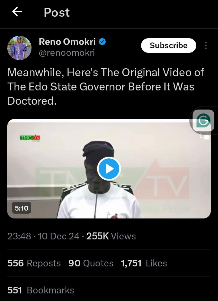 FactCheck: Reno Omokri and others claimed viral video of Edo gov's budget speech was doctored ...