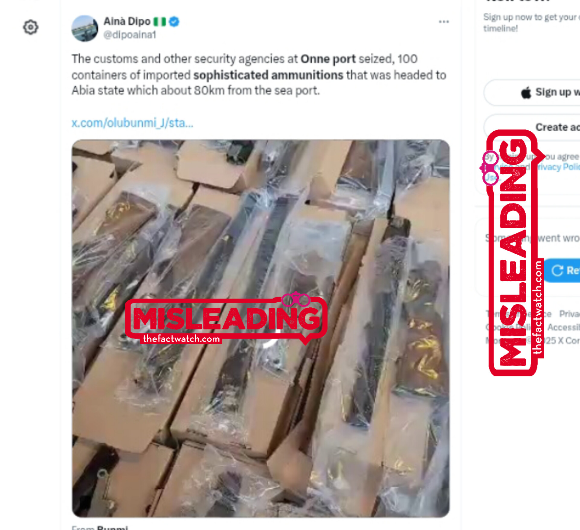 FACT-CHECK: No evidence to support claim that containers carrying arms ...